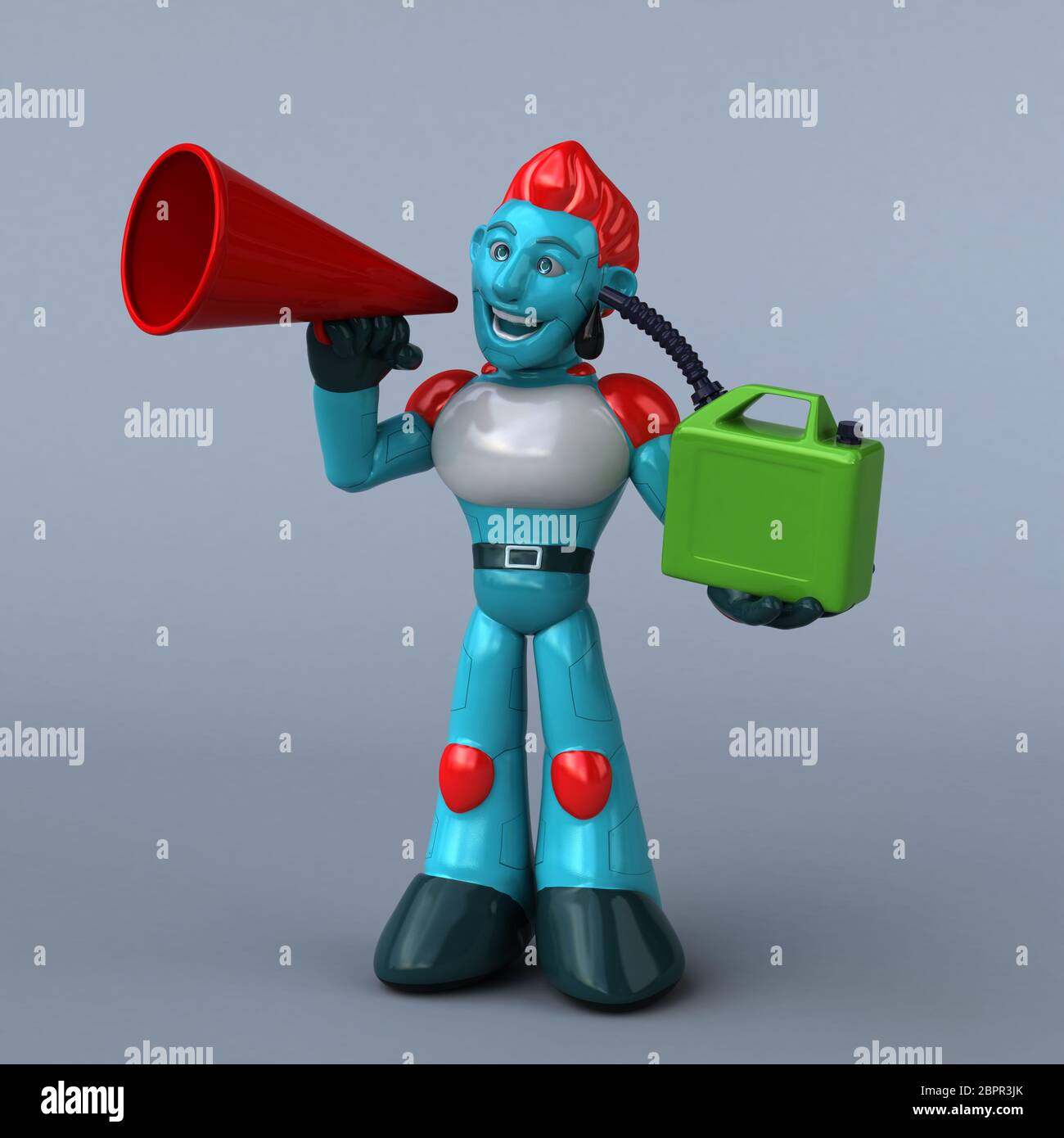 Red Robot - 3D Illustration Stock Photo - Alamy