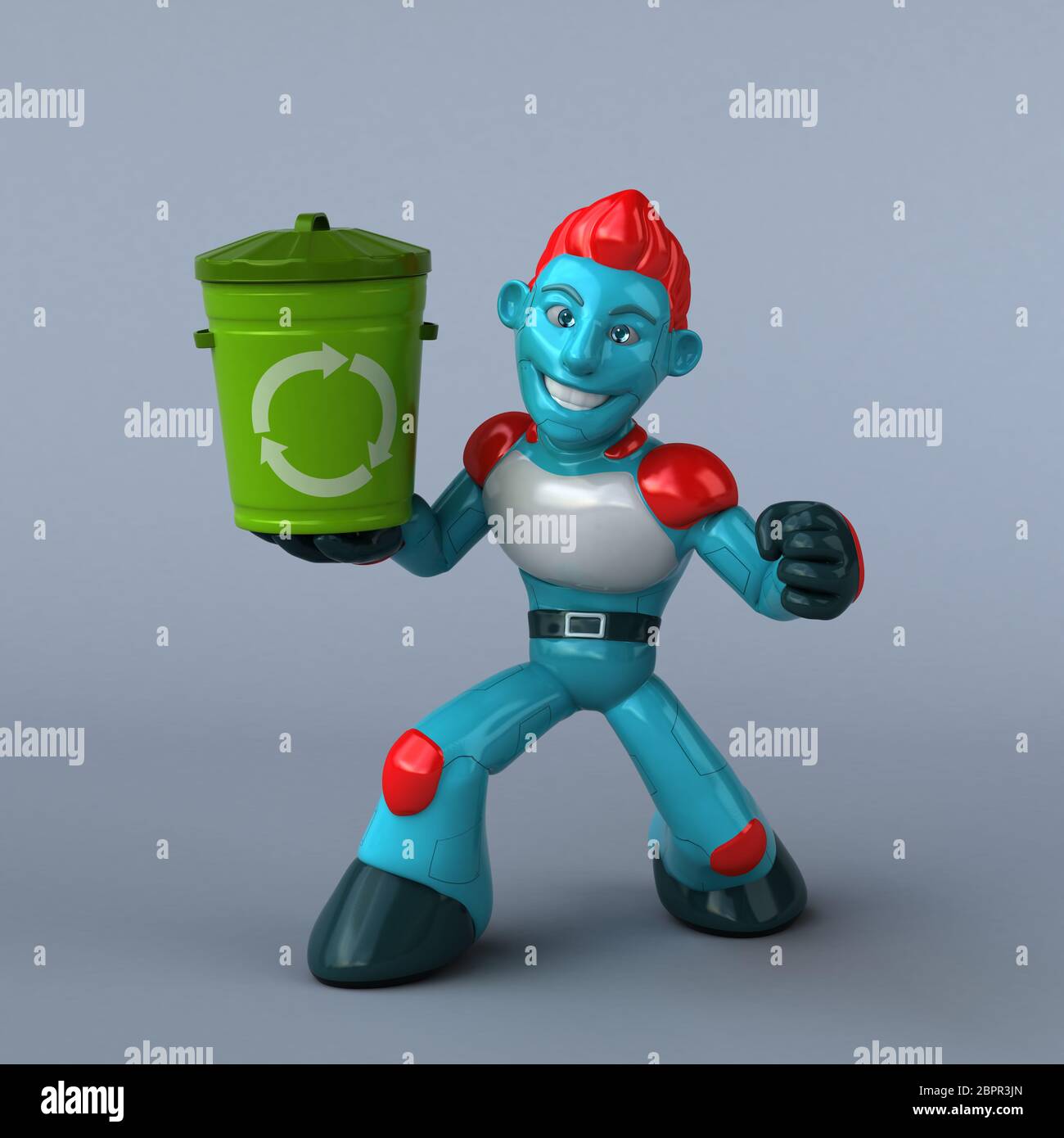 Red Robot - 3D Illustration Stock Photo - Alamy