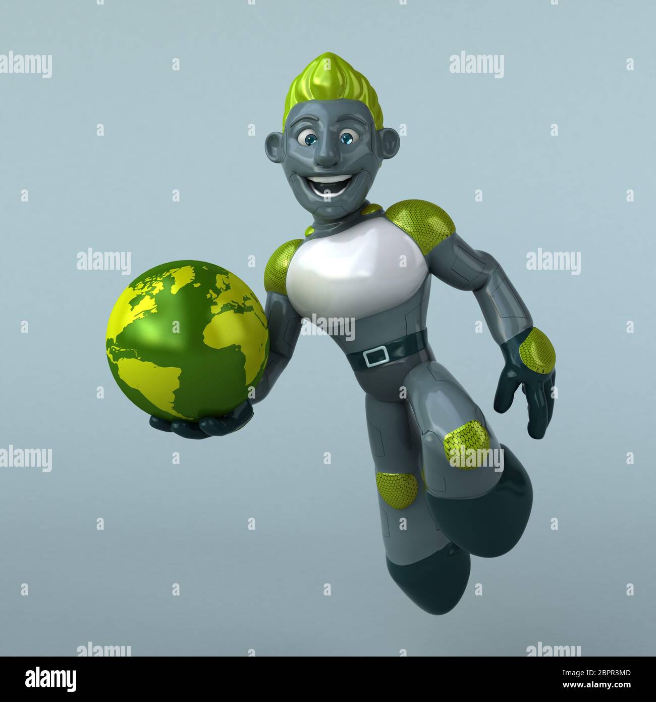 Green Robot - 3D Illustration Stock Photo - Alamy