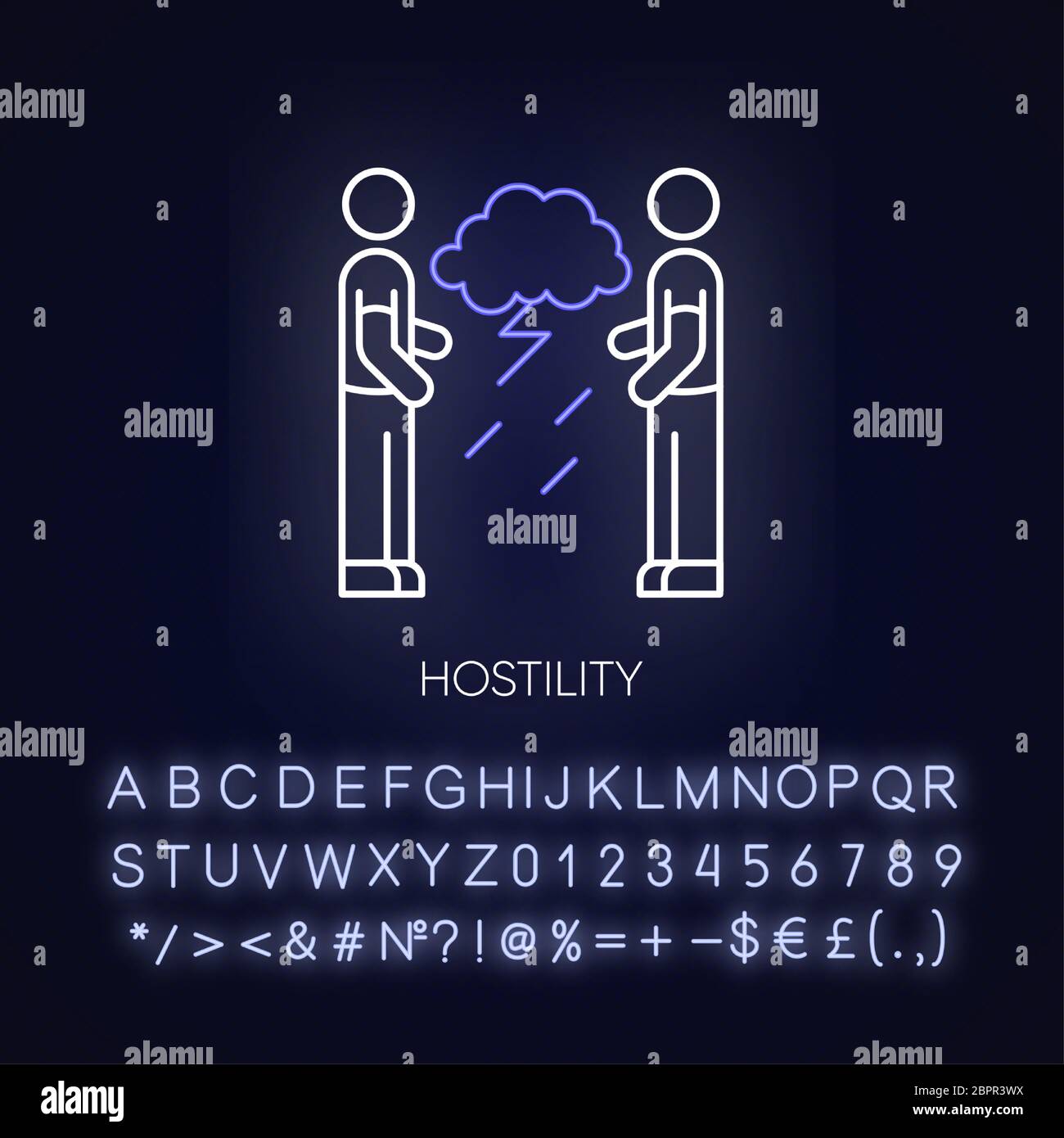 Hostility neon light icon Stock Vector Image & Art - Alamy