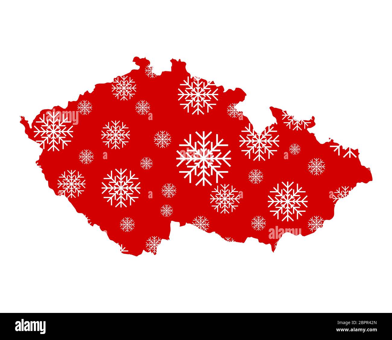 Map of Czech Republic with snowflakes Stock Photo - Alamy