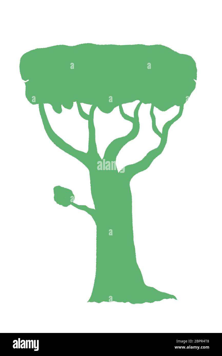 Tree shape vector illustration. Isolated hand-drawn tree silhouette ...