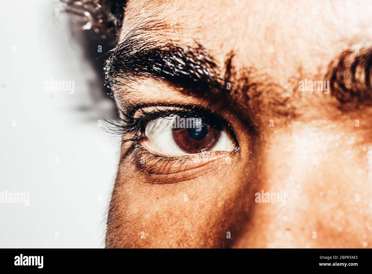 Macro shot of young man's eye: The human eye sideways, Close-up ...