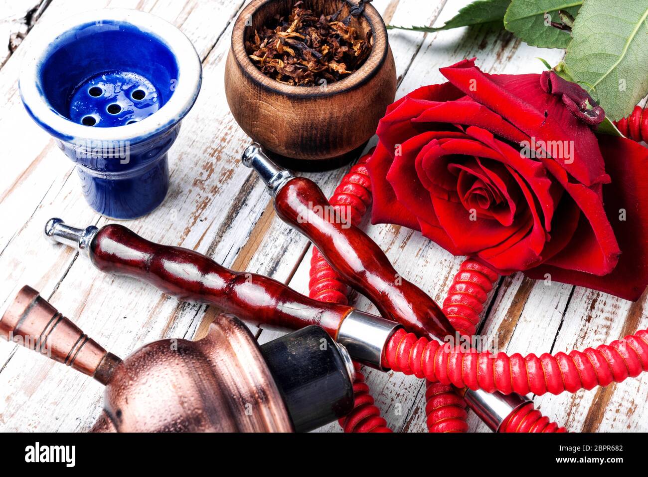 Hookah with rose aroma for relax.Shisha hookah.Hookah with flower ...