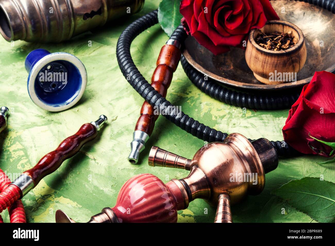 East hookah with rose aroma for relax.Shisha hookah.Hookah with flower ...