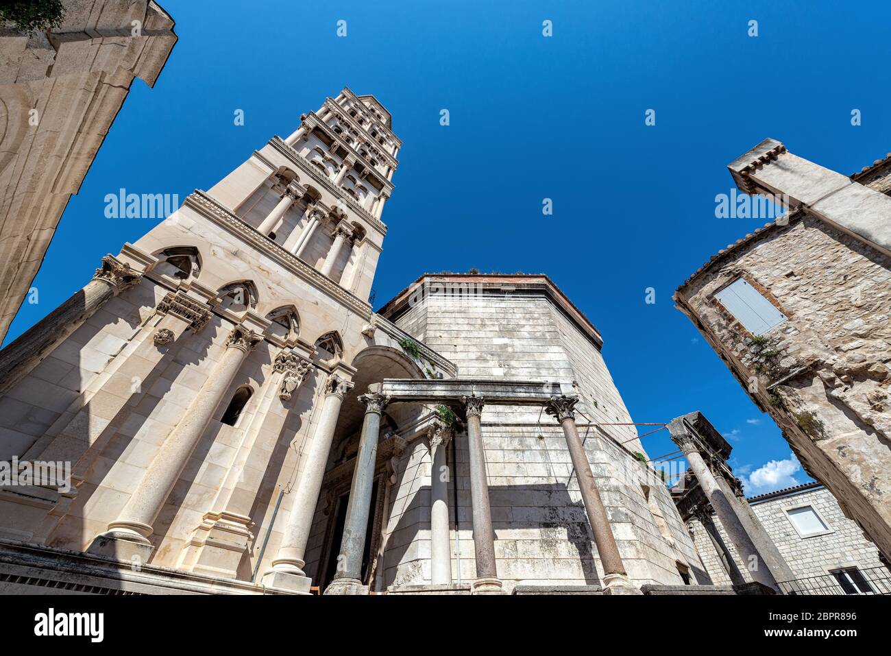 View of the ancient Roman architecture in Diocletian's Palace in Split ...