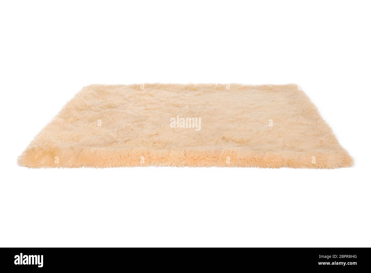 Beige furry carpet. Isolated on white Stock Photo - Alamy