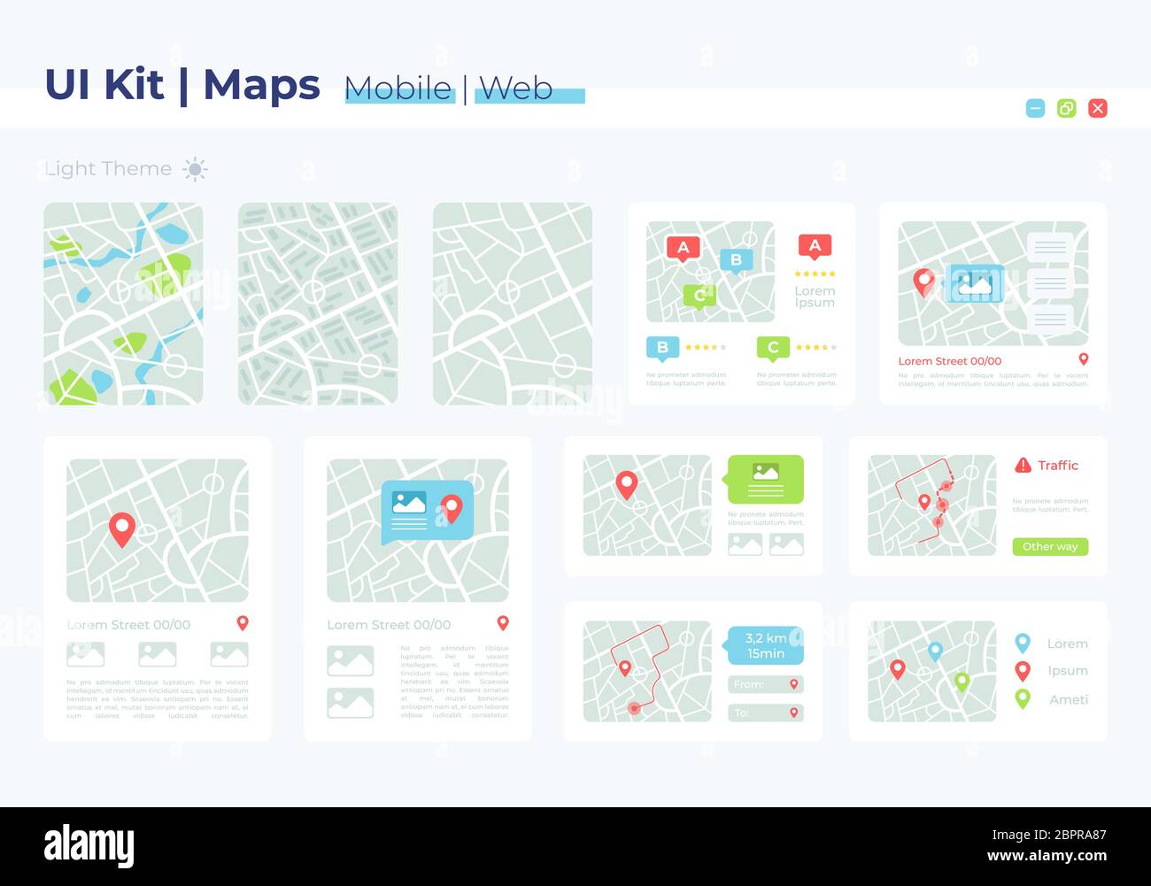 Map UI elements kit Stock Vector Image & Art - Alamy