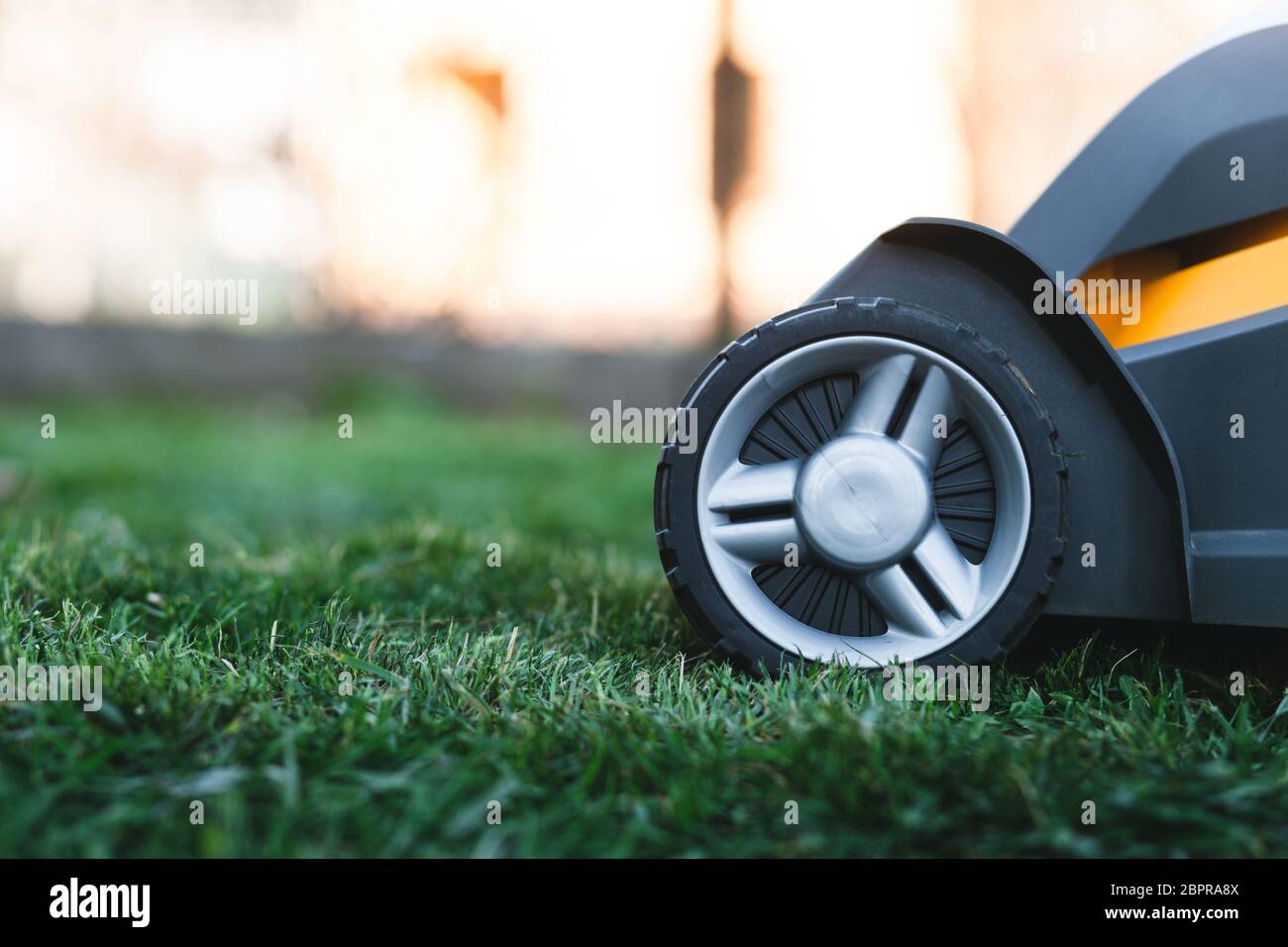 Front view of a lawn mower Stock Photo - Alamy