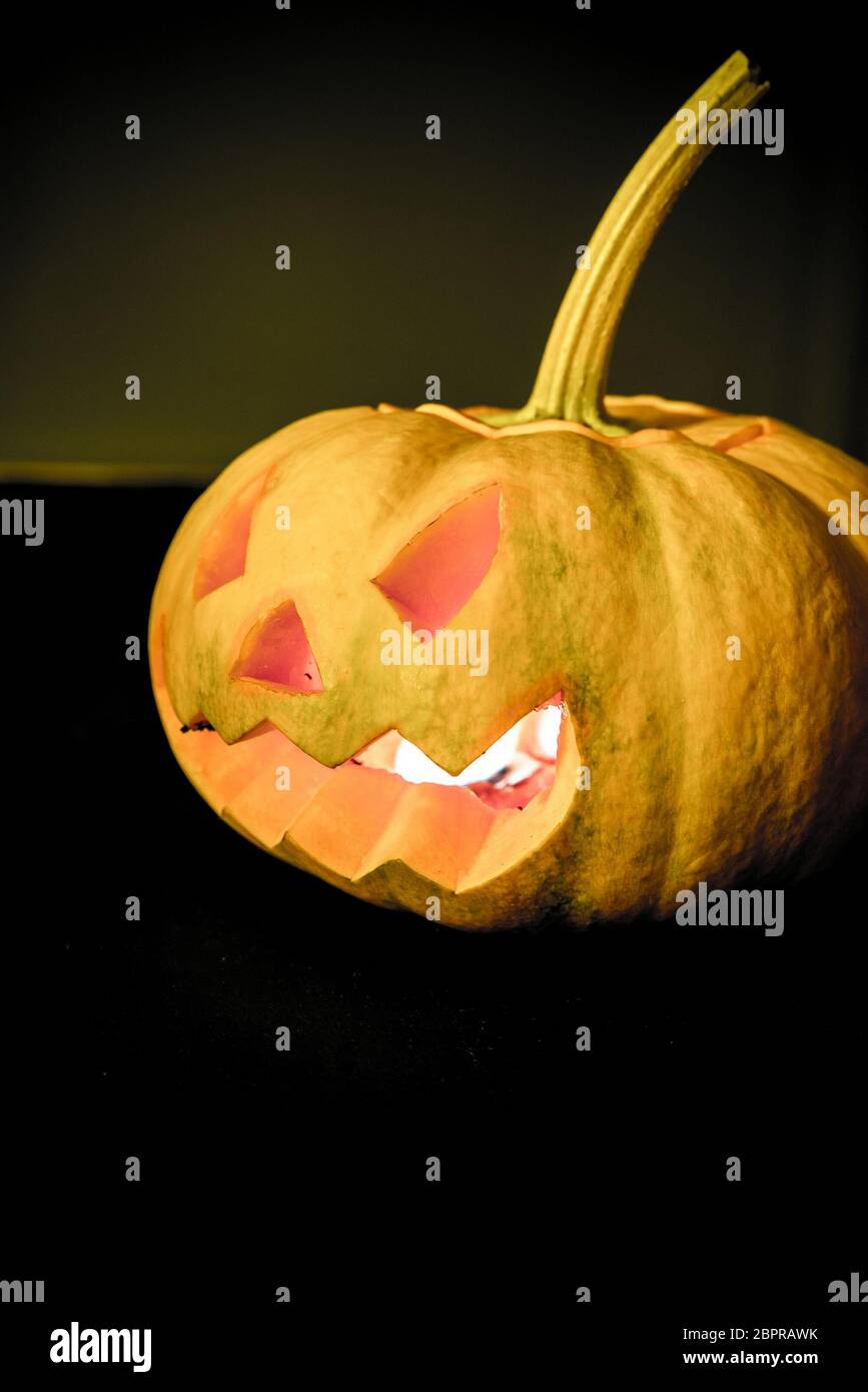 Scary halloween pumpkin Stock Photo - Alamy