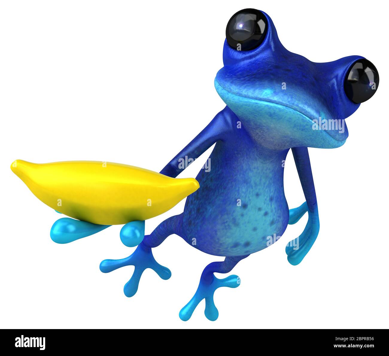 Fun blue frog - 3D Illustration Stock Photo - Alamy