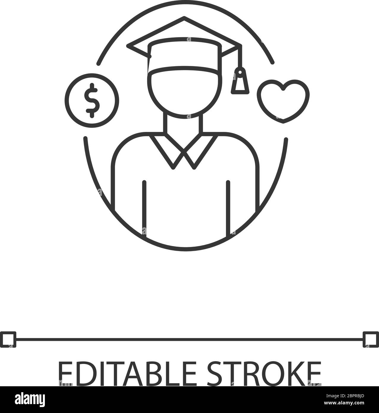 Support for students pixel perfect linear icon Stock Vector Image & Art ...