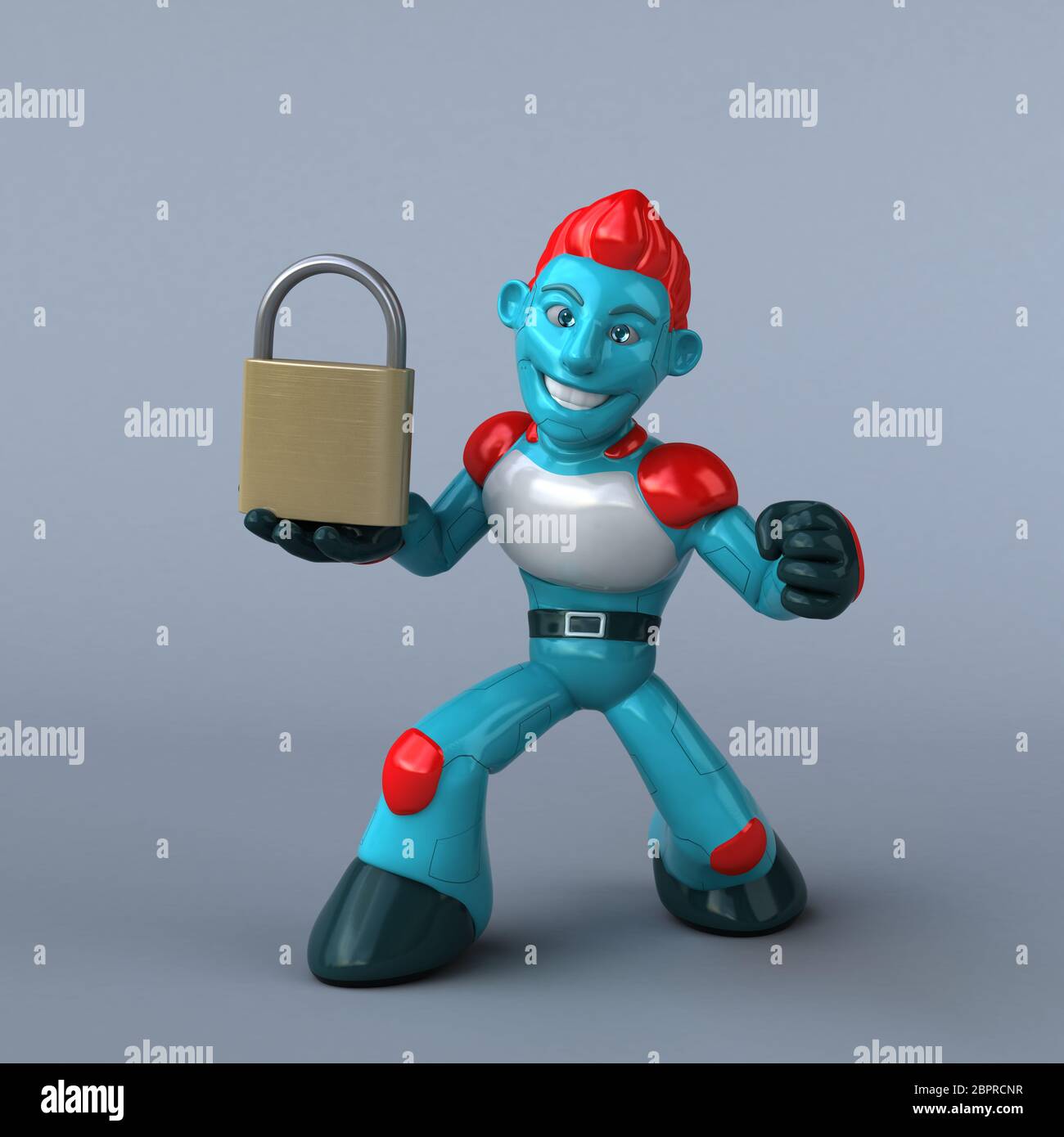 Red Robot - 3D Illustration Stock Photo - Alamy