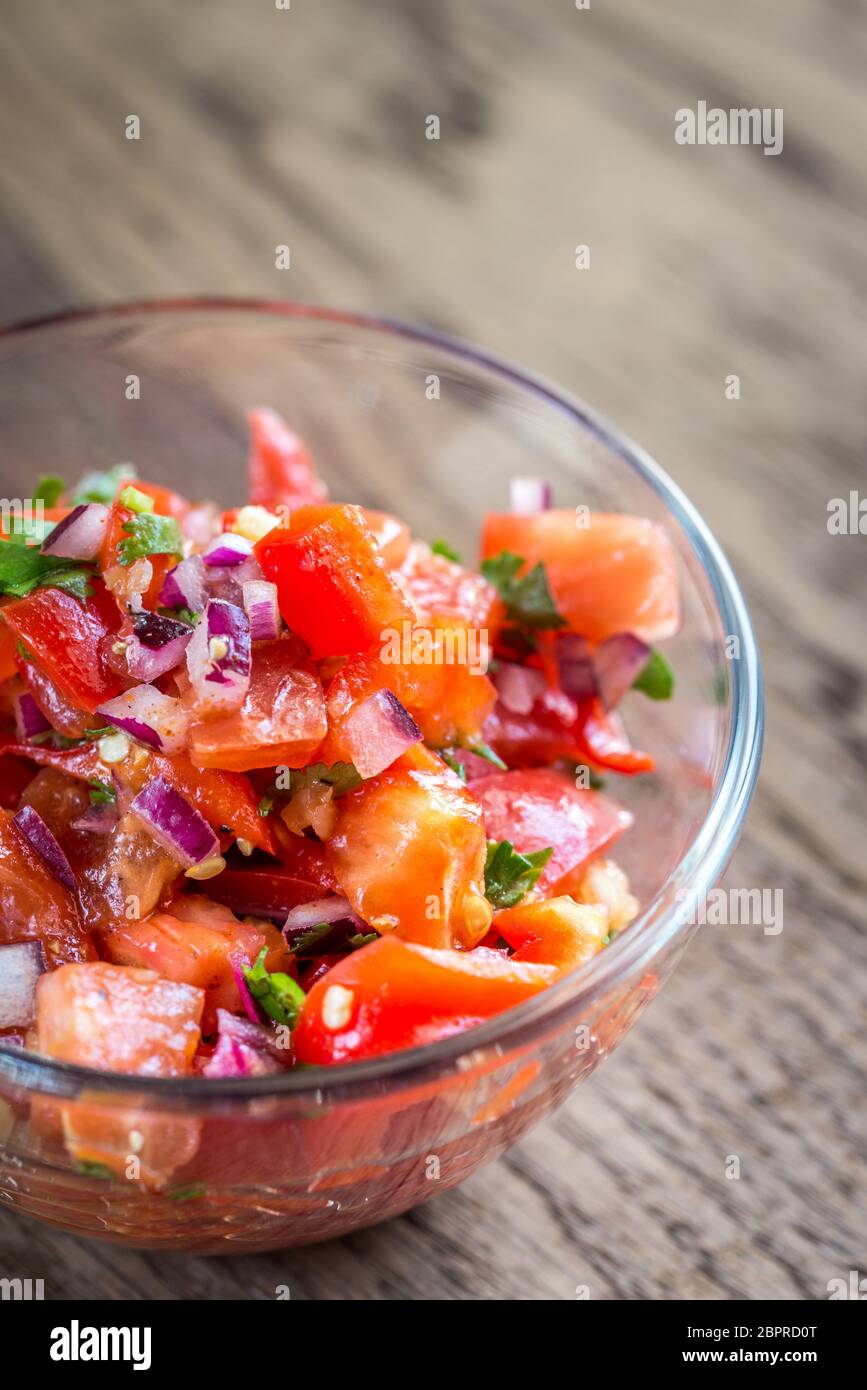 Bowl of salsa Stock Photo - Alamy