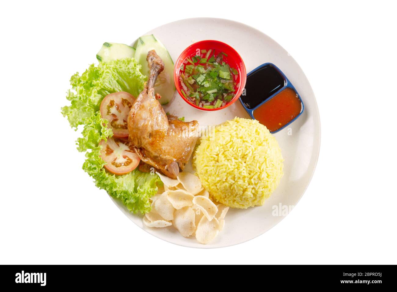 Chicken rice with drumstick, popular traditional Malaysian local food ...