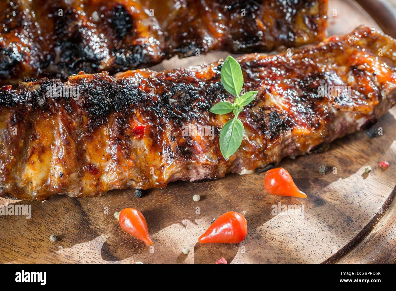 Grilled pork ribs Stock Photo - Alamy
