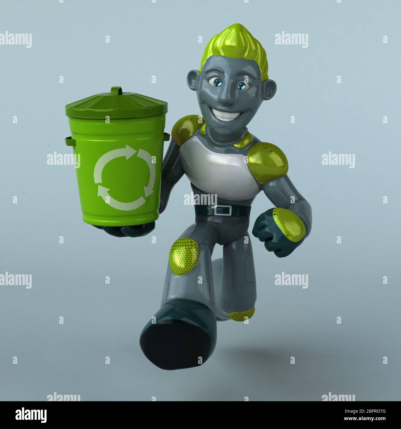 Green Robot - 3D Illustration Stock Photo - Alamy