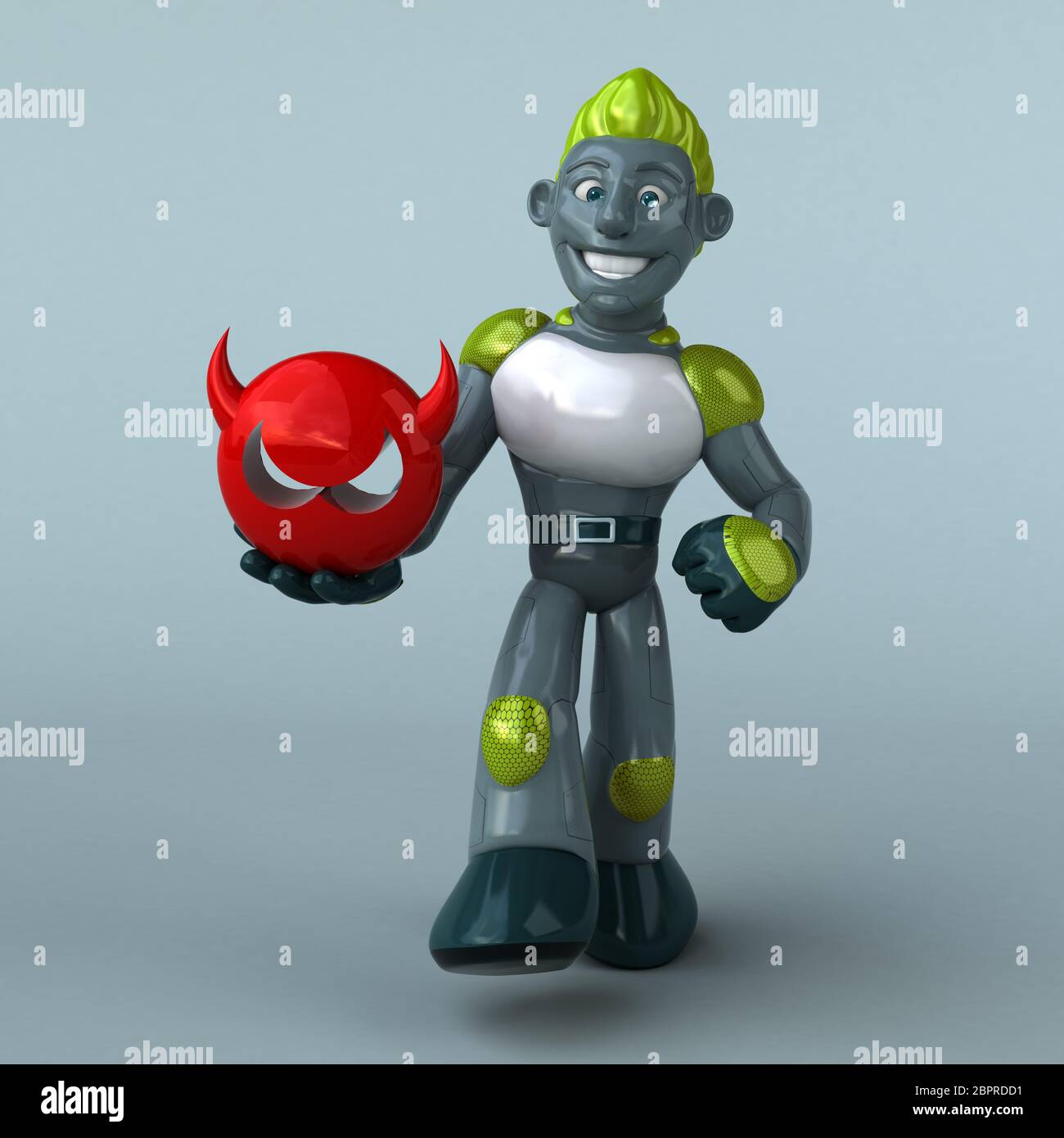 Green Robot - 3D Illustration Stock Photo - Alamy