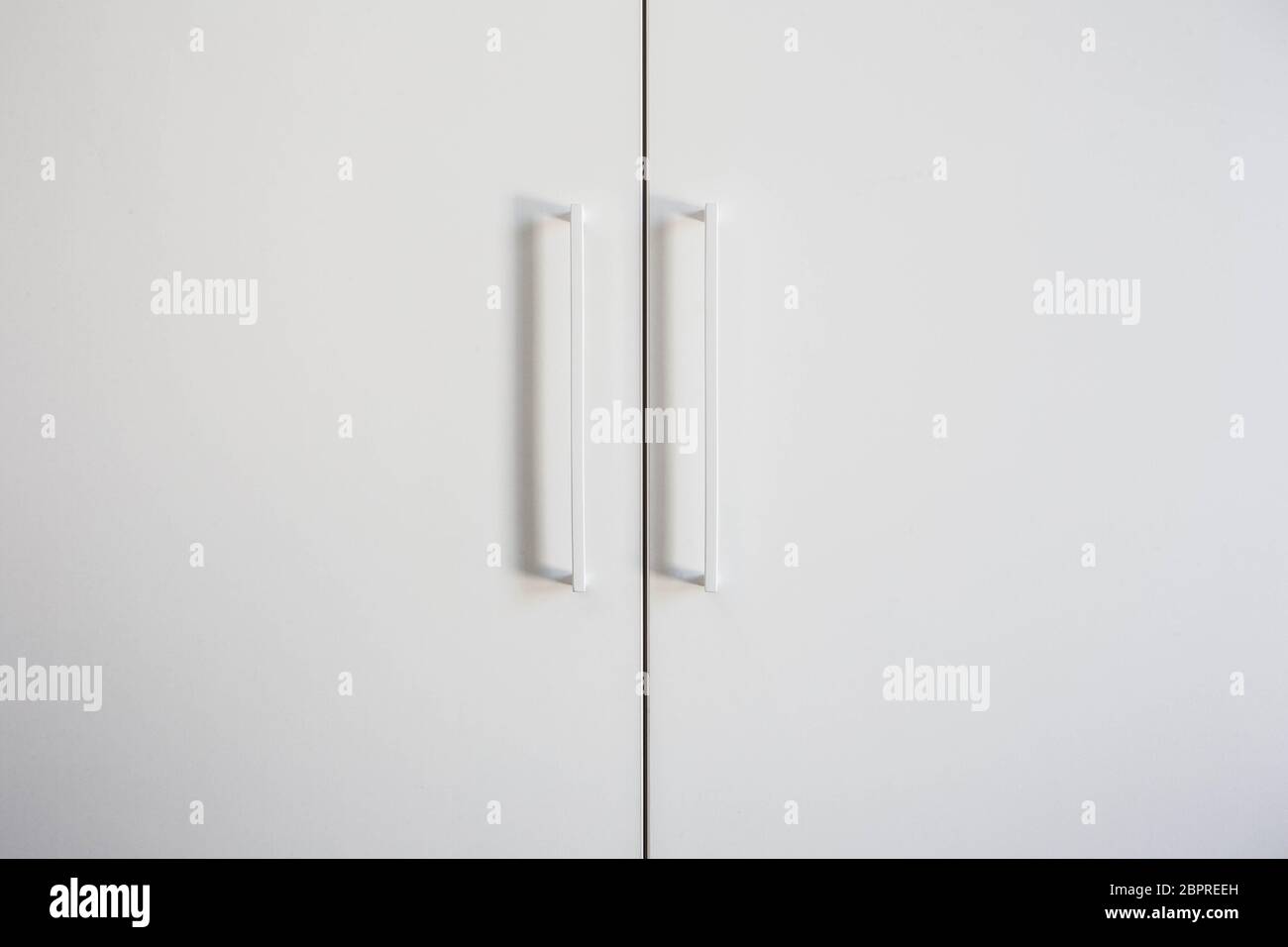 White closet doors wood closeup, modern design background texture Stock ...