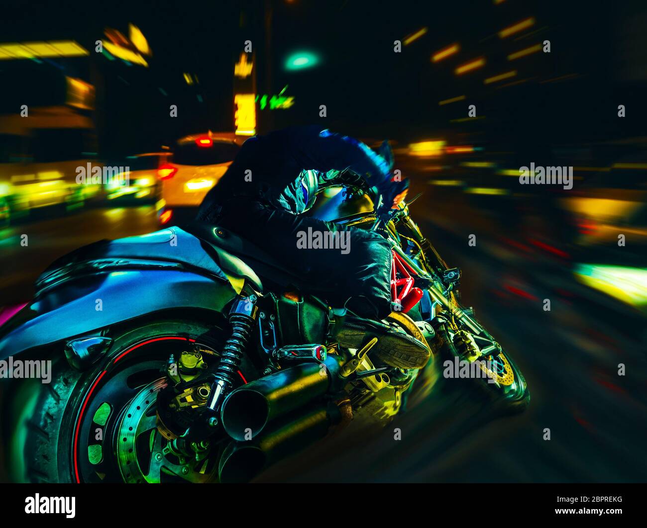 Motorcycle chopper night hi-res stock photography and images - Alamy