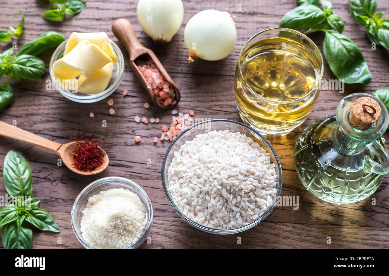 Ingredients italian saffron rice hi-res stock photography and images ...
