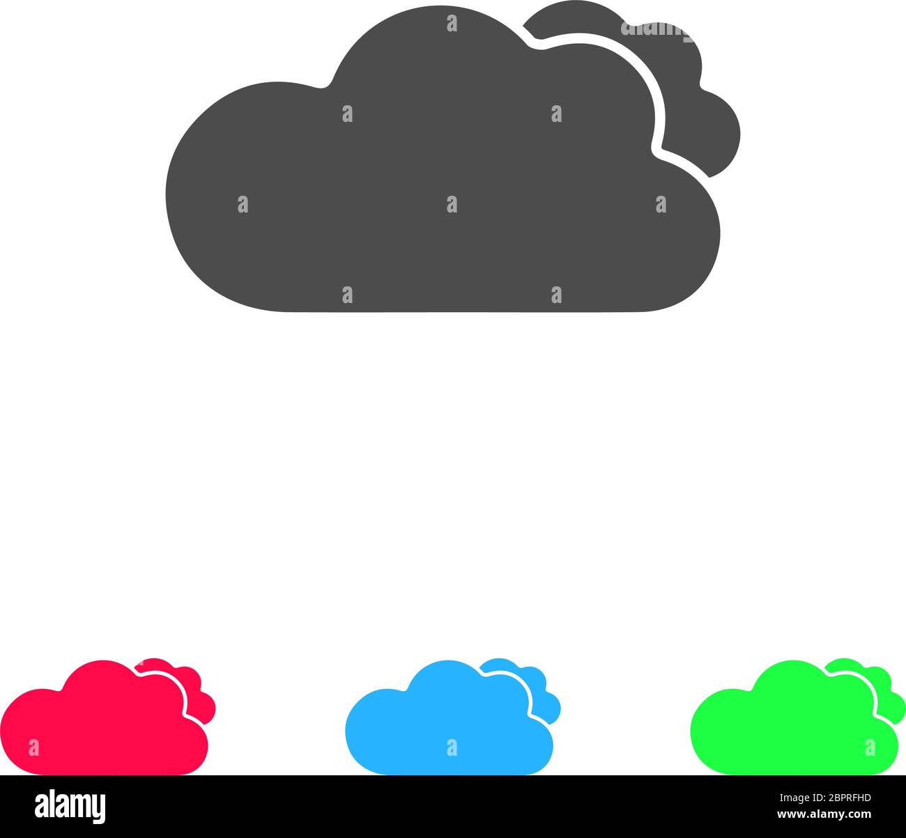 Clouds icon flat. Color pictogram on white background. Vector ...