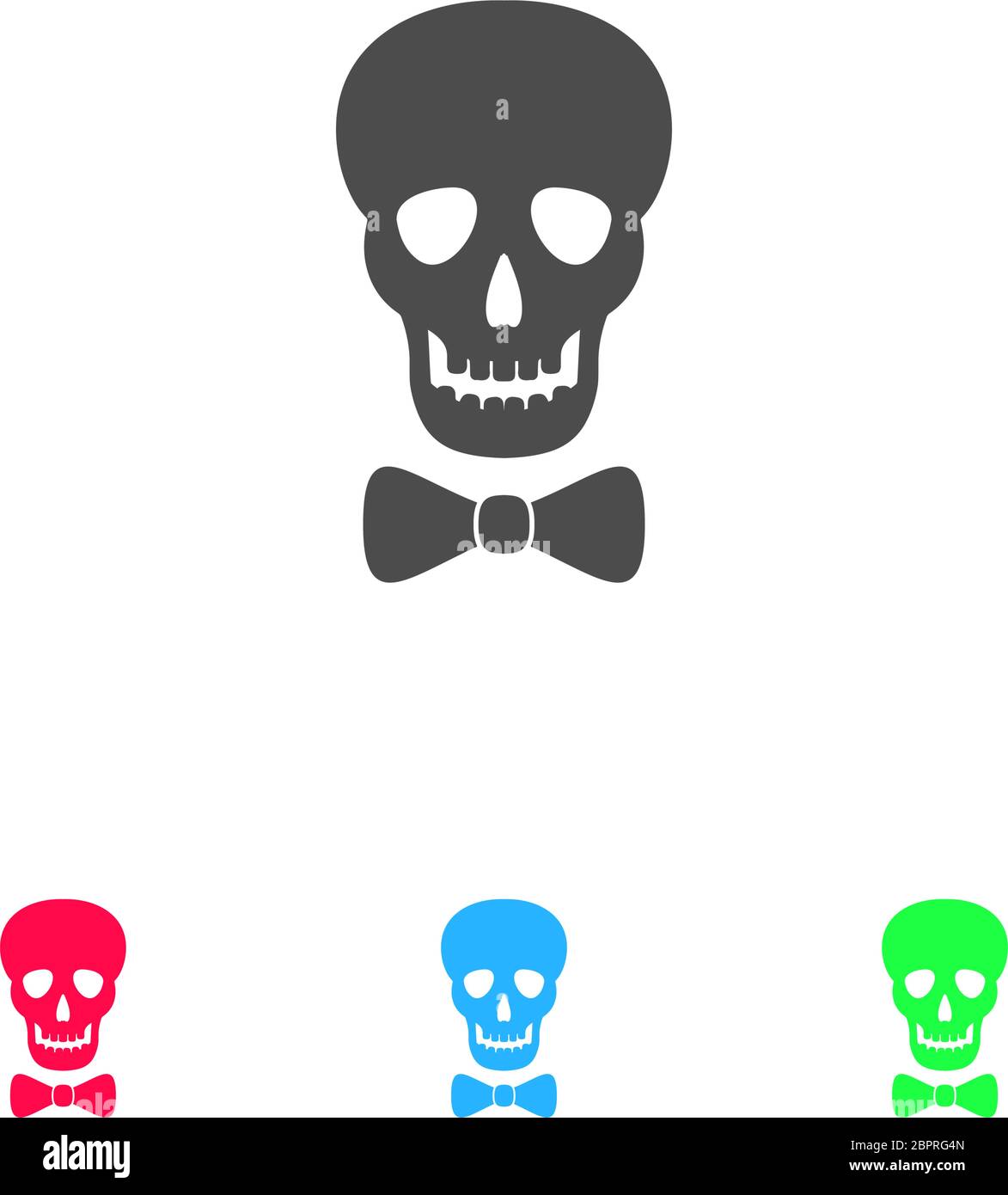 Skull icon flat. Color pictogram on white background. Vector ...