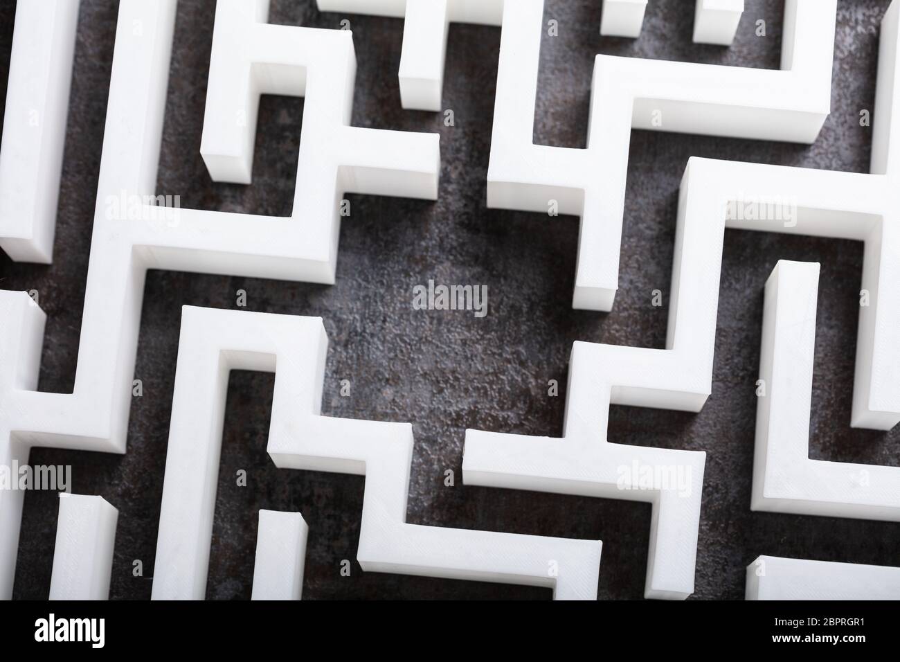 An Elevated View Of Abstract White Labyrinth Stock Photo - Alamy