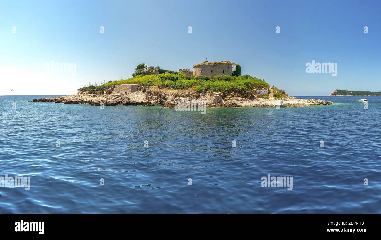 Fort Arza in the Bay of Kotor, Montenegro, in a sunny summer day Stock ...