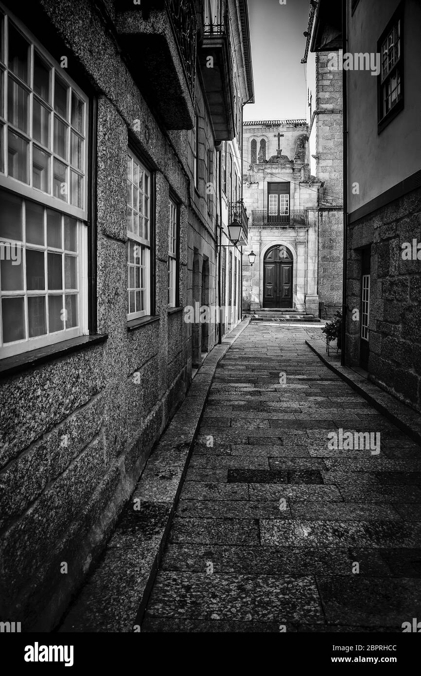Old alley in the city, detail of an old street in a town in Spain Stock ...