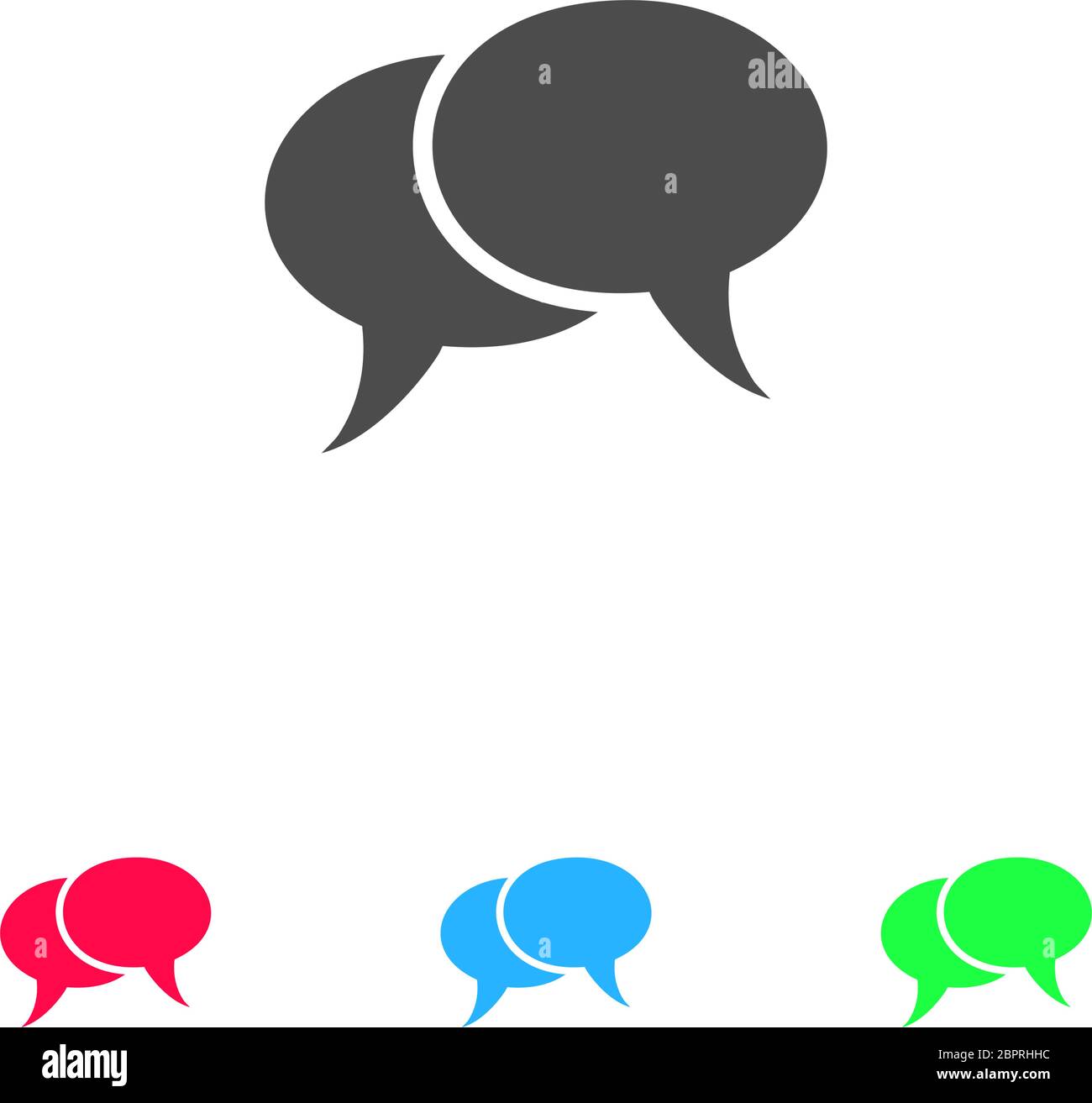 Chat icon flat. Color pictogram on white background. Vector ...