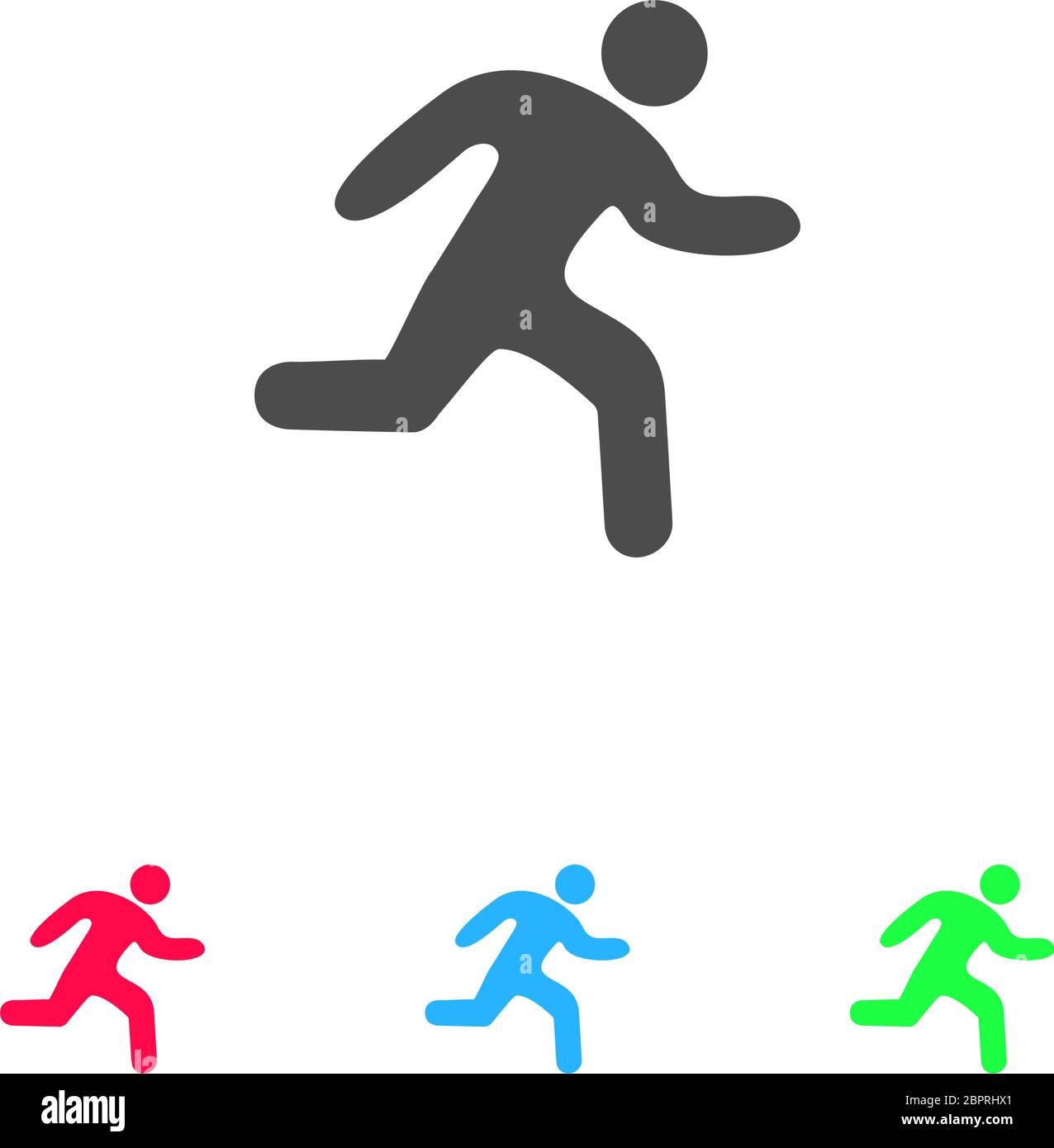 Run icon flat. Color pictogram on white background. Vector illustration ...