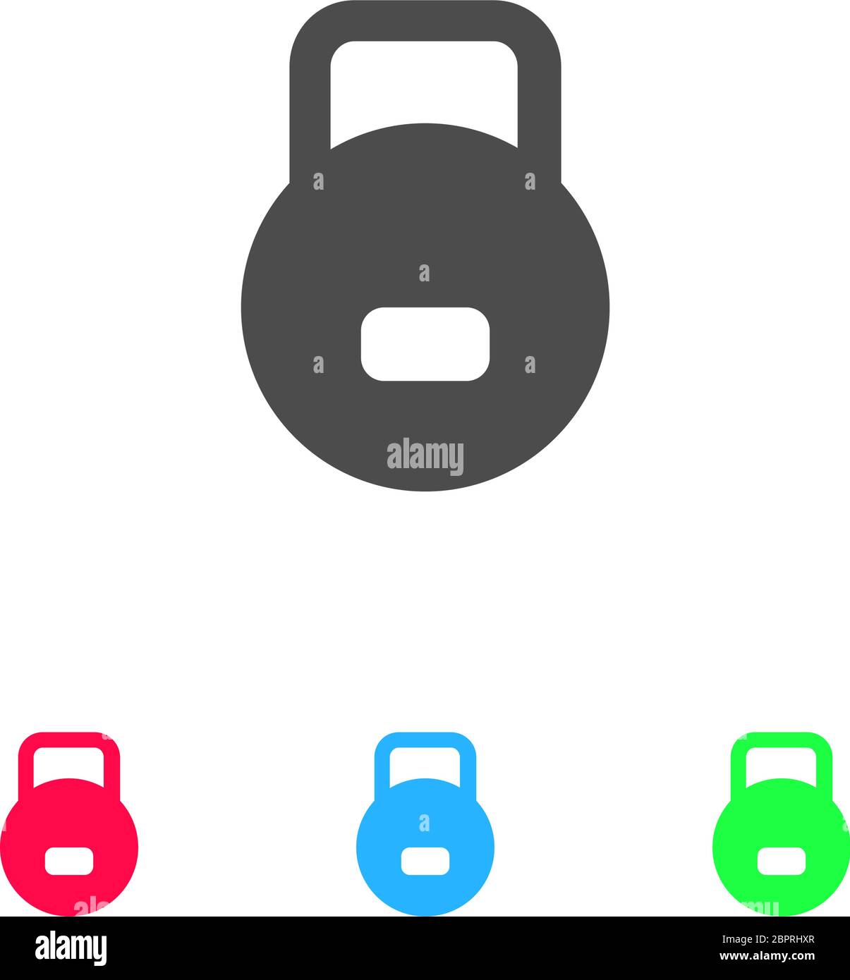 Kettlebell icon flat. Color pictogram on white background. Vector ...