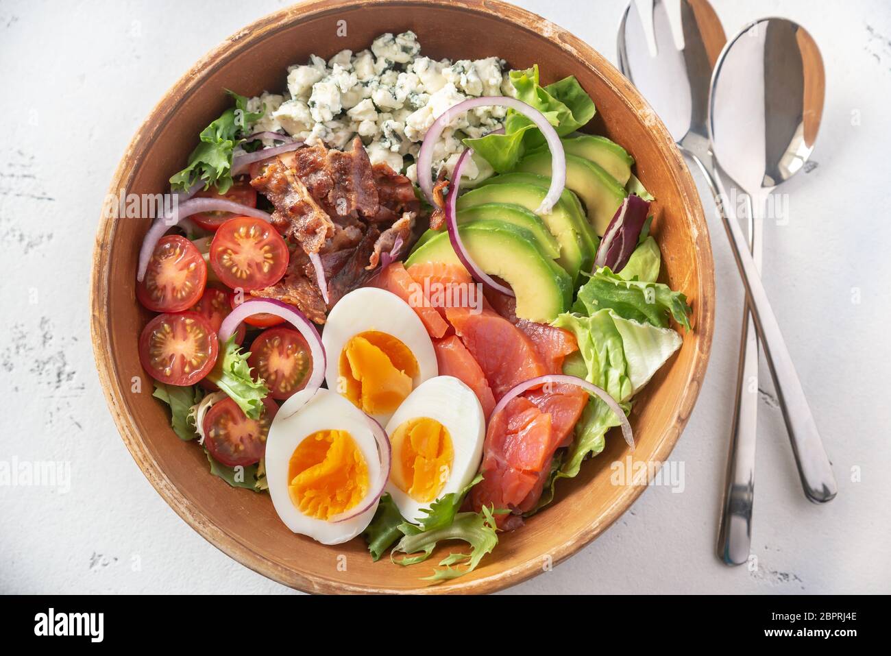 Bowl of Cobb salad on the table Stock Photo - Alamy