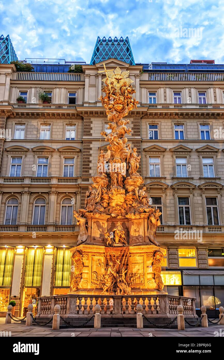 Plague Column in Graben Street in Vienna, Austria Stock Photo - Alamy