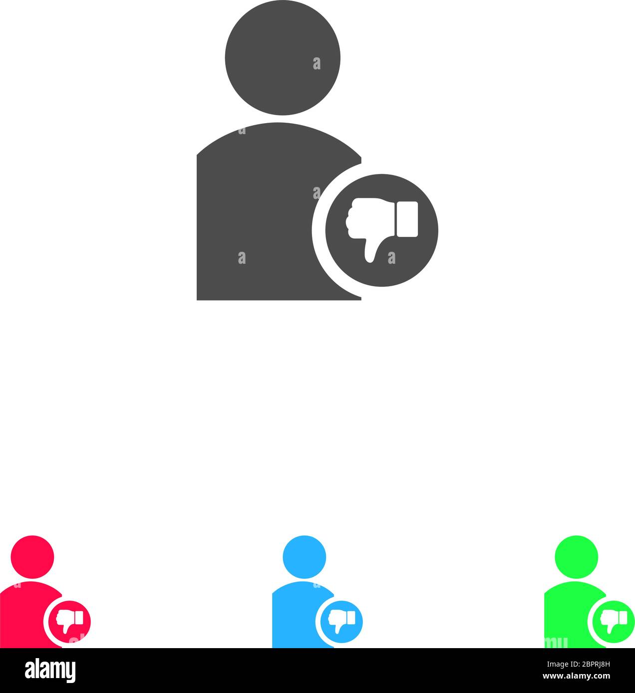 Dislike avatar icon flat. Color pictogram on white background. Vector ...