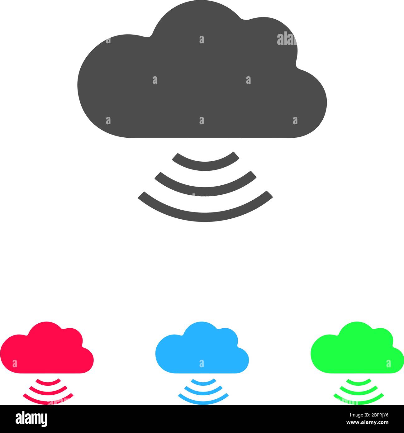 Wi-Fi cloud icon flat. Color pictogram on white background. Vector ...