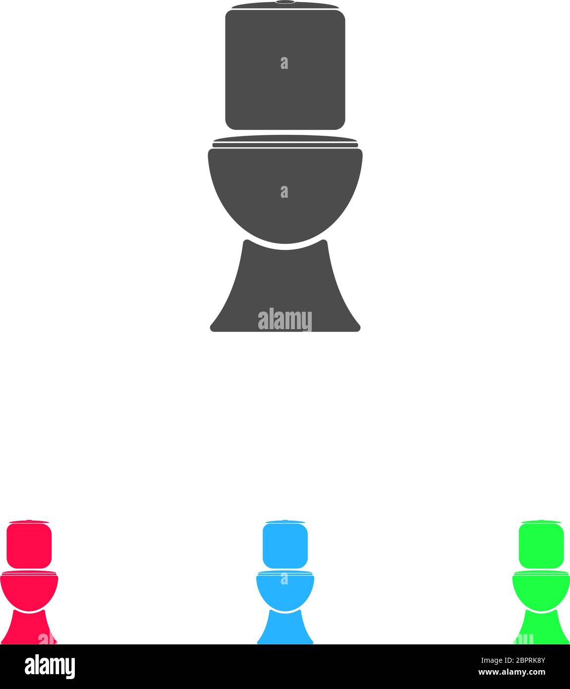 Toilet Bowl icon flat. Color pictogram on white background. Vector ...