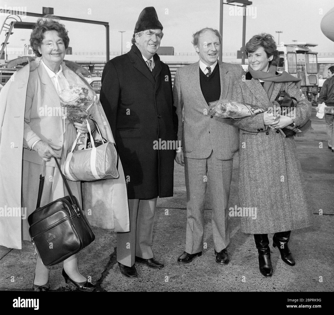 Labour leader Neil Kinnock with wife Glenys deputy leader Denis Healey ...