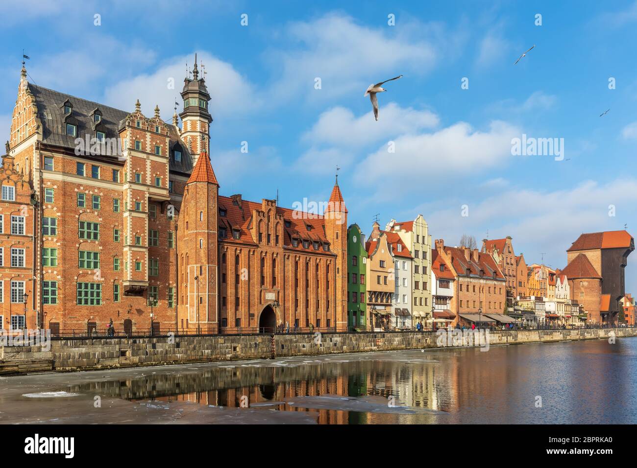 Mariacka Gate, beautiful gate in Gdansk in front of the Motlawa Stock ...