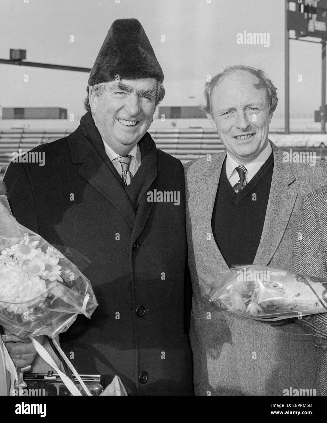 Labour leader Neil Kinnock with wife Glenys deputy leader Denis Healey ...