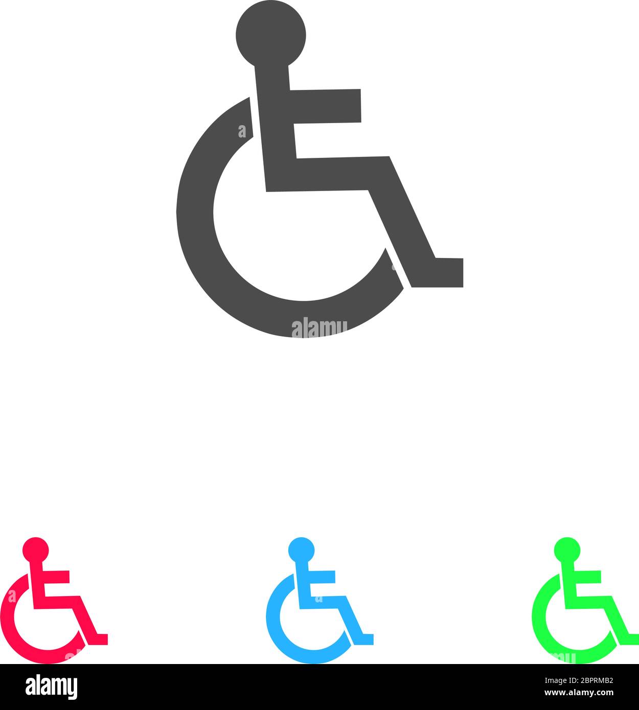 Disabled icon flat. Color pictogram on white background. Vector ...