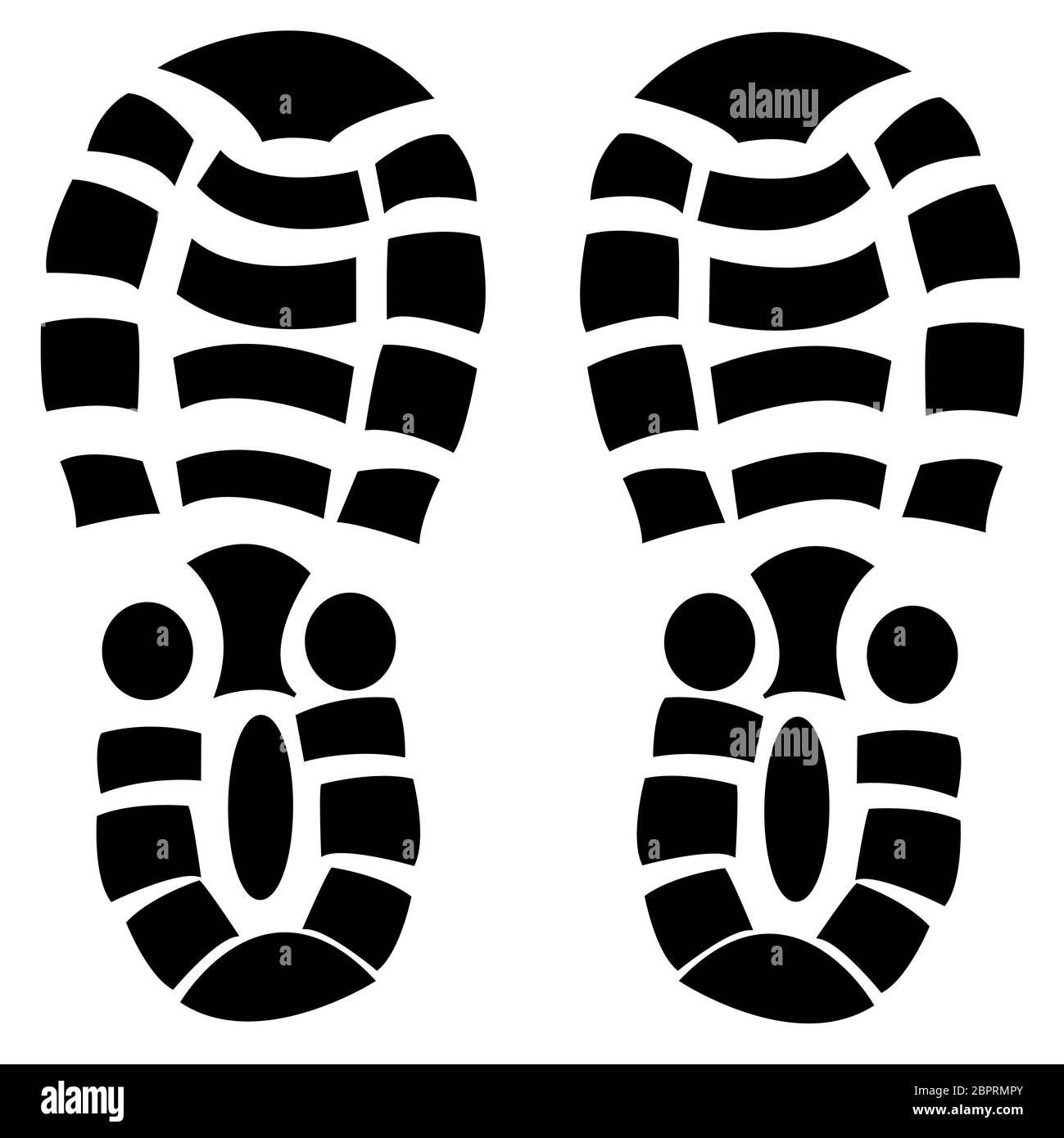 Vector illustration of the black imprint footwear shoe on white ...