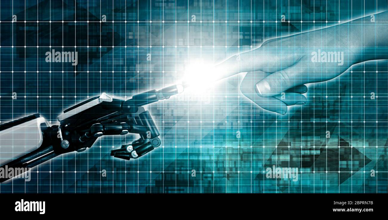 Man Machine Collaboration Working Together Concept Stock Photo - Alamy
