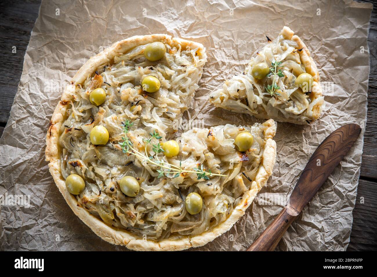 French open onion pie Stock Photo - Alamy