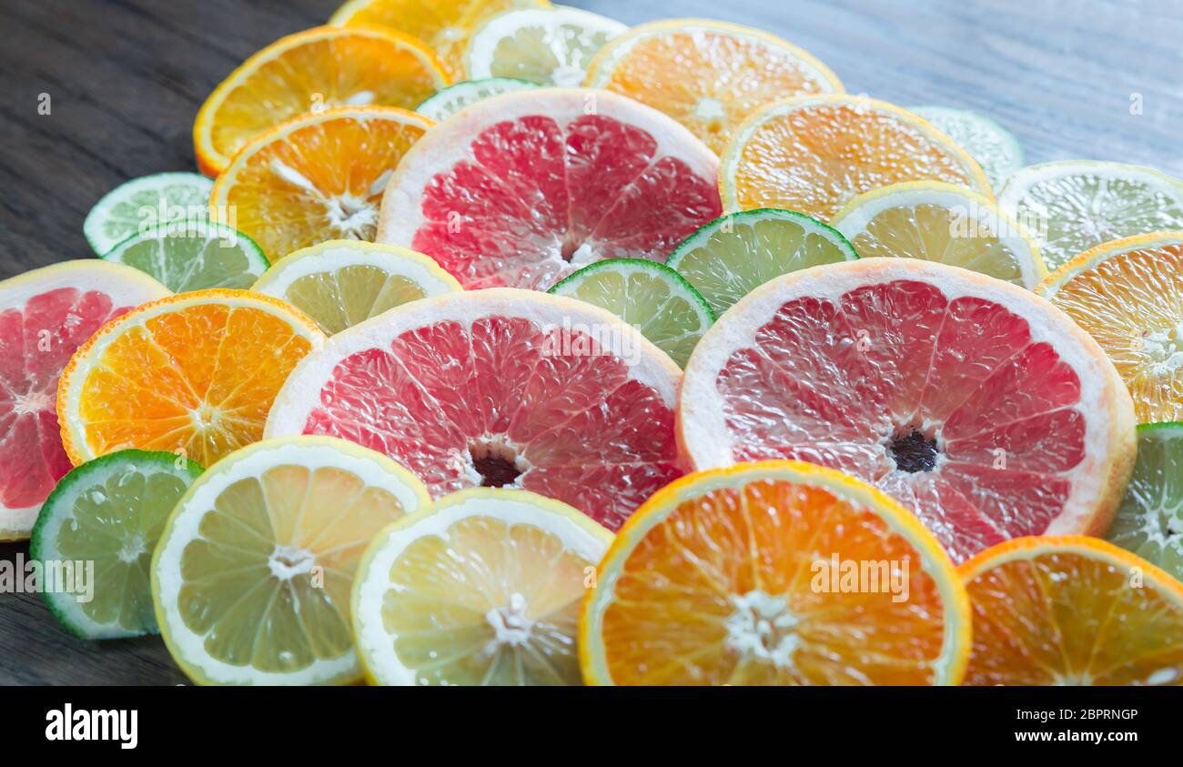 Slices of citrus fruits Stock Photo - Alamy