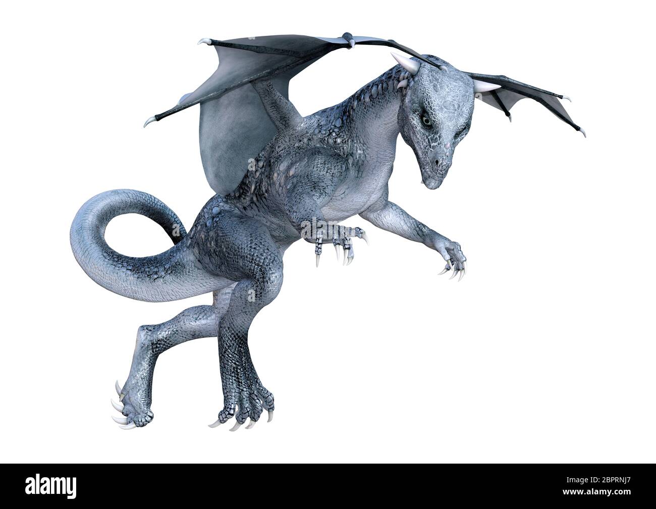 3D rendering of a fantasy dragon whelp isolated on white background ...