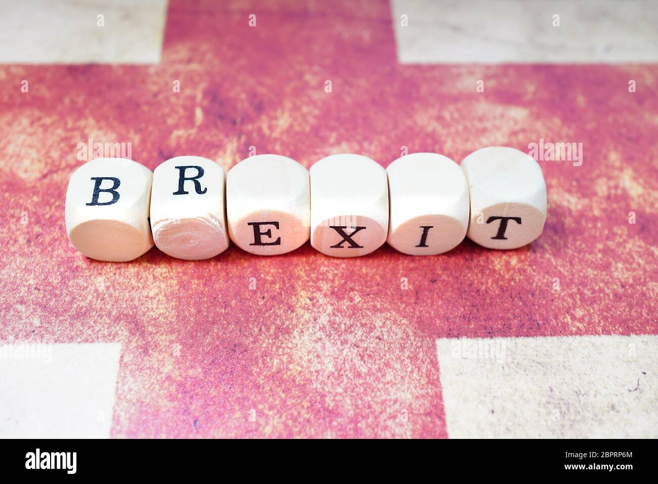 Brexit letter cube on Union Jack Stock Photo - Alamy