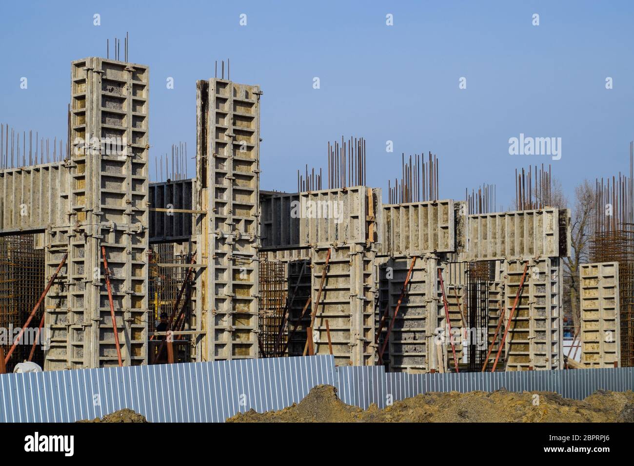 Construction of a residential building, reinforced concrete structures ...