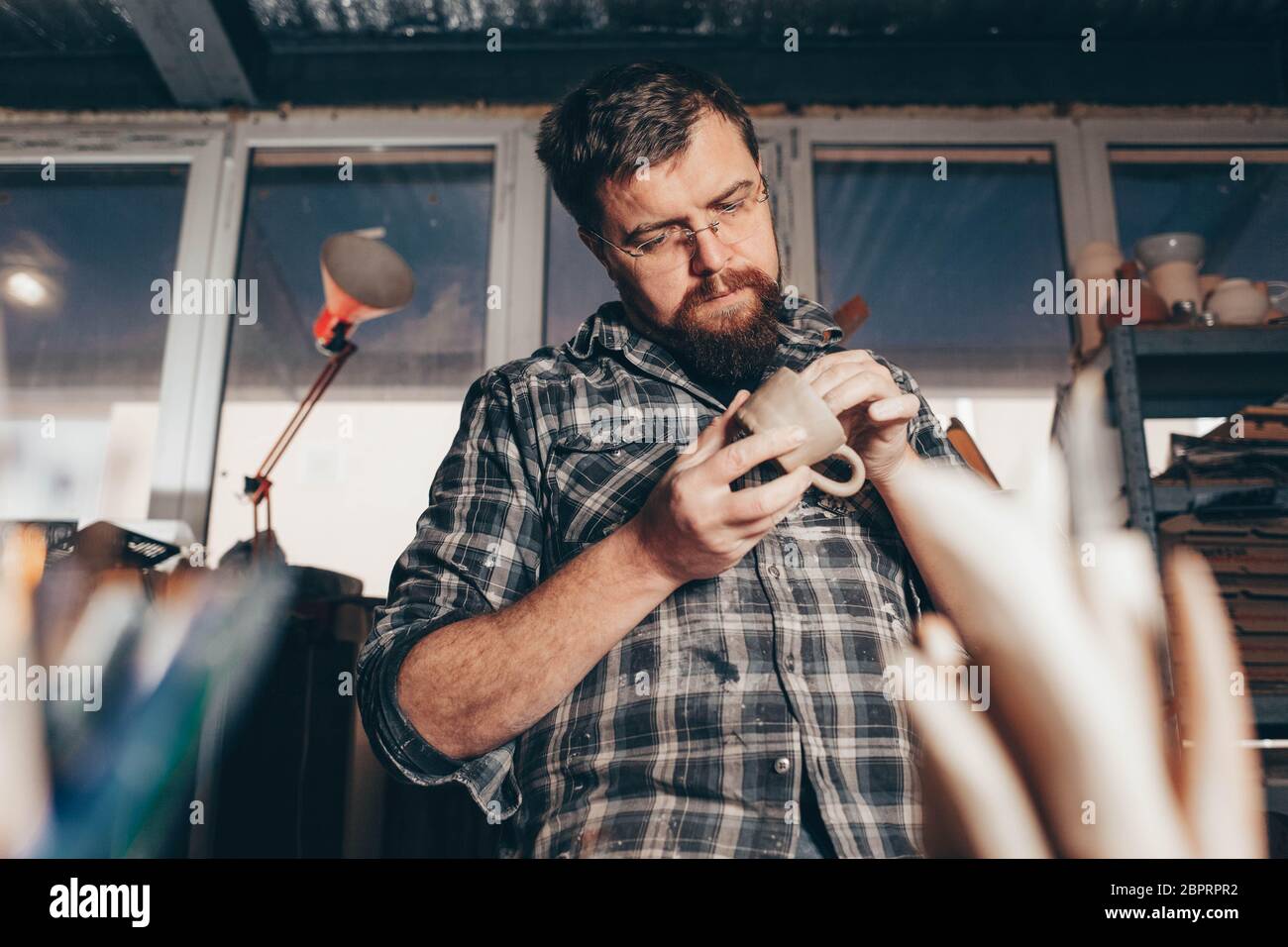 Caucasian male potter man hi-res stock photography and images - Alamy